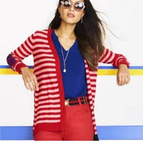 CAbi | Sweaters | Cabi Cardigan Coastal Grandma Stripes Button Up Long ...